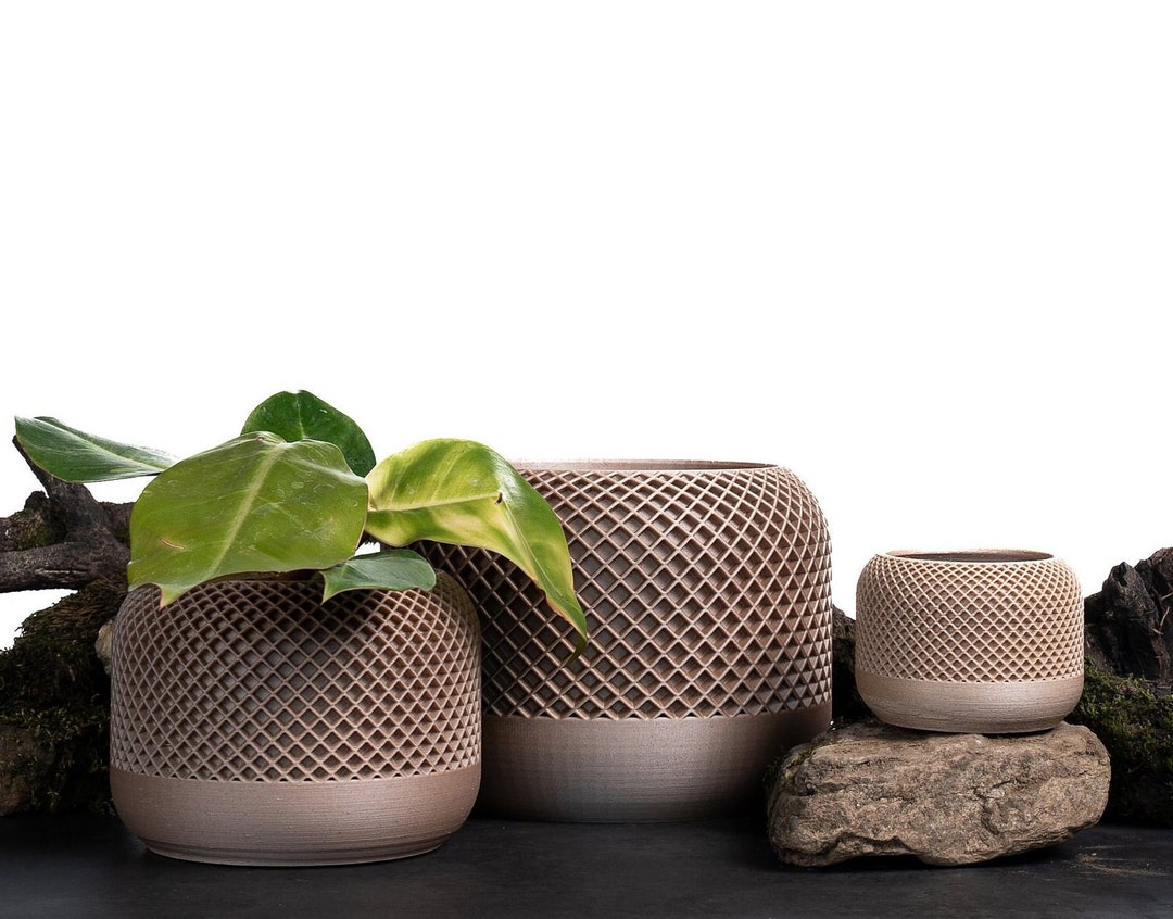 Natural Planter - Modern and Minimalist Succulent Pot, Set of 3 Sizes ...