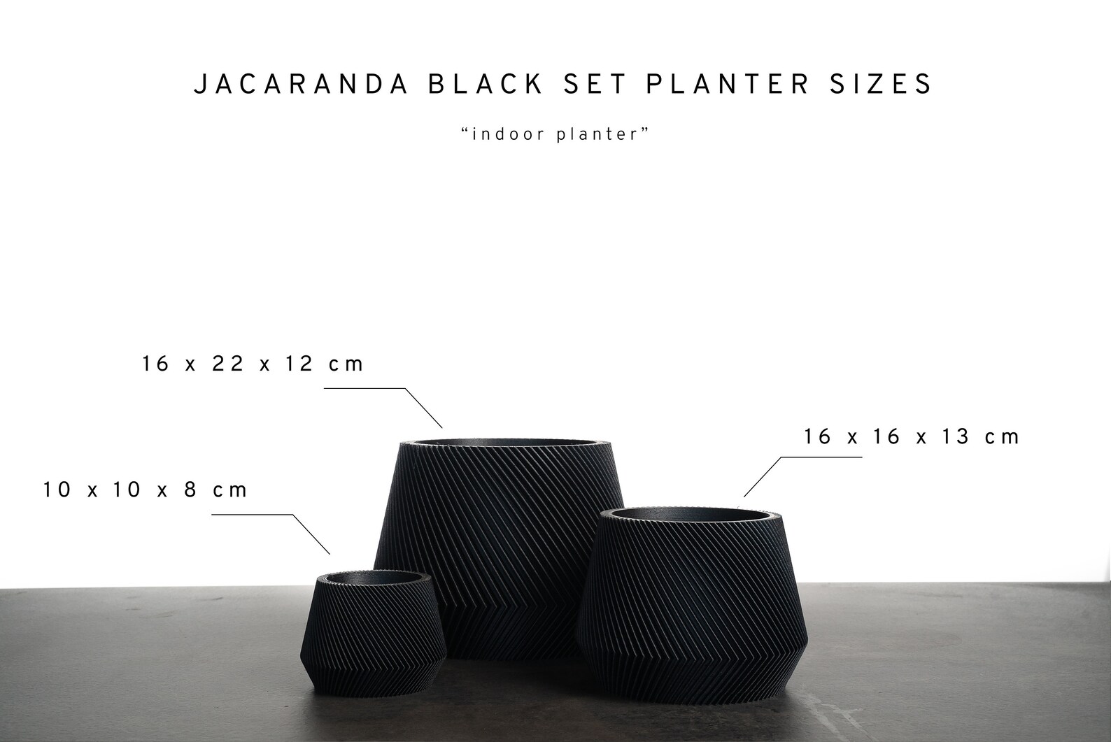 JACARANDA Black Wood Geometric Minimalist Planter Eco Friendly ...