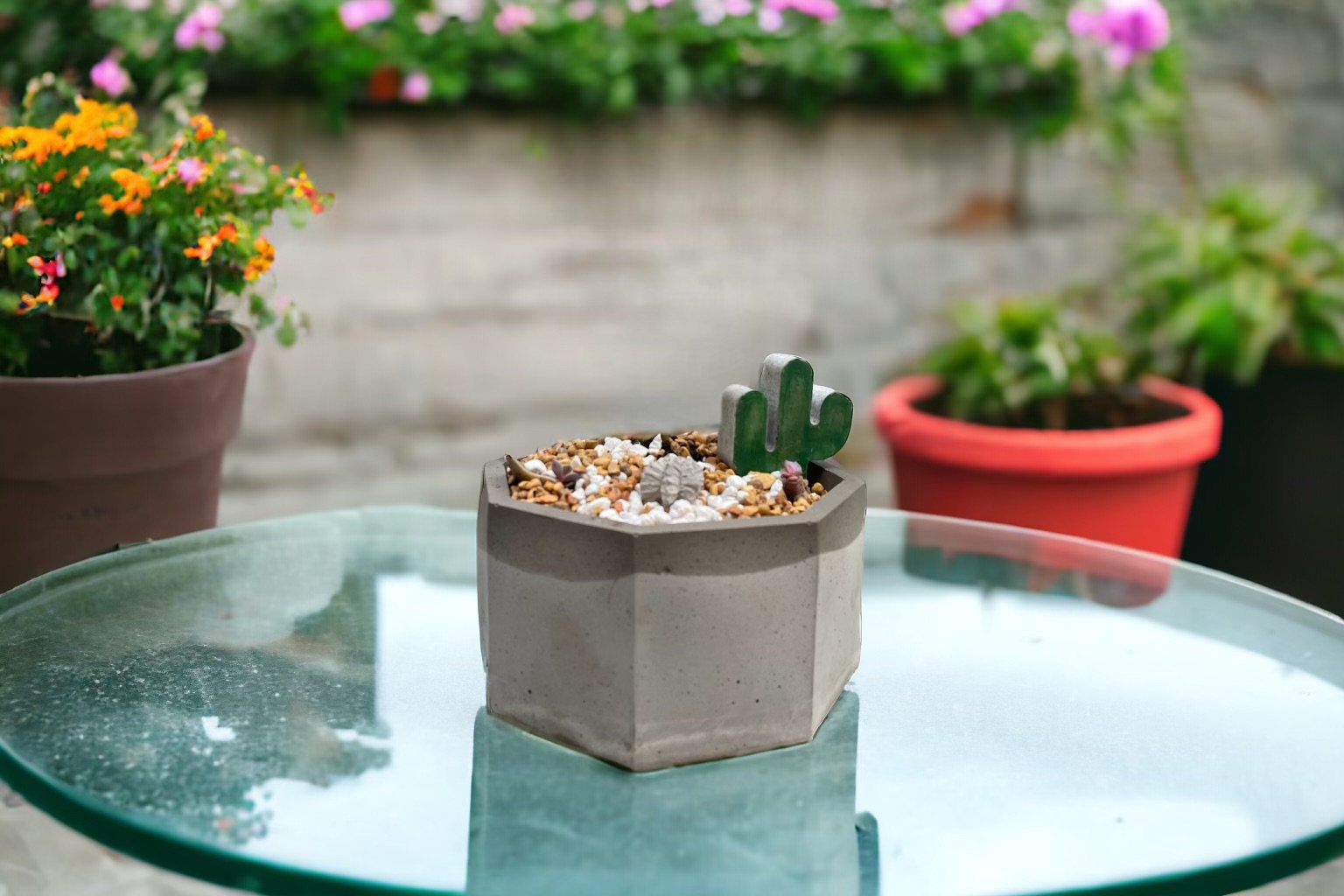Octagon Planter, Cement Planter, Garden Decoration, Home Decor - Etsy