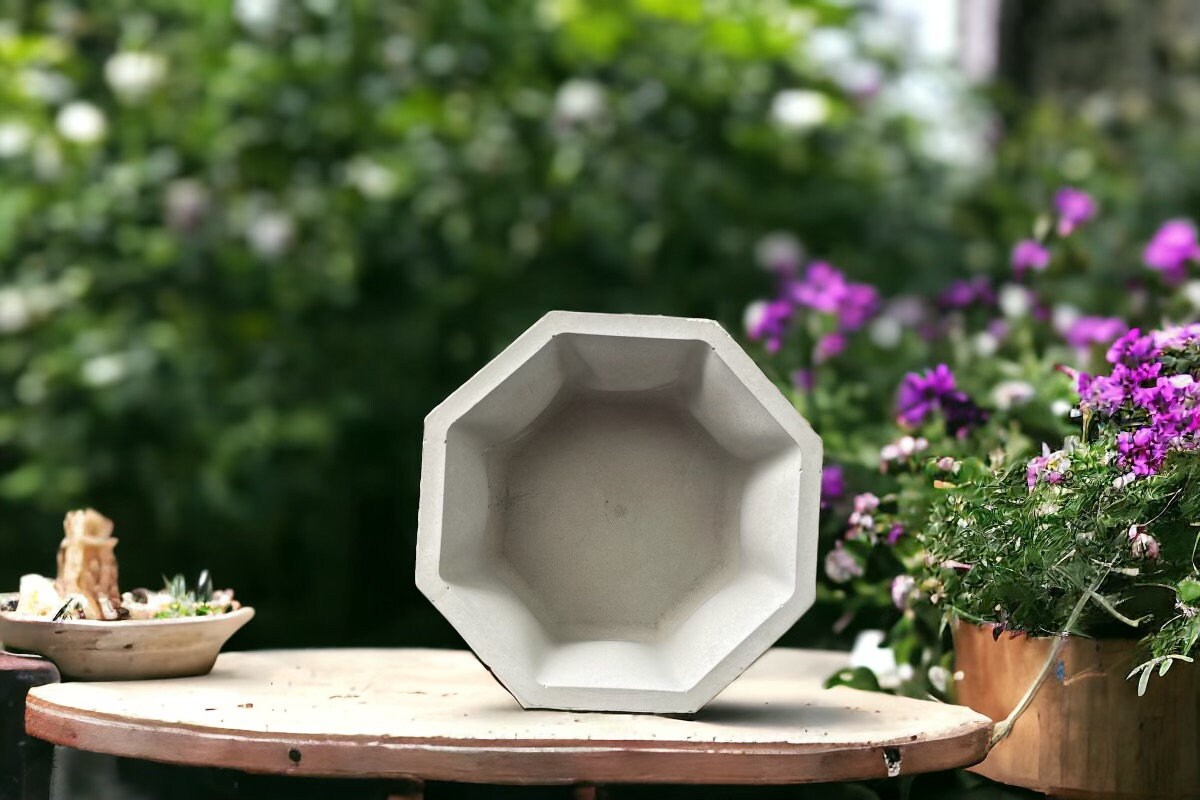 Octagon Planter, Cement Planter, Garden Decoration, Home Decor - Etsy