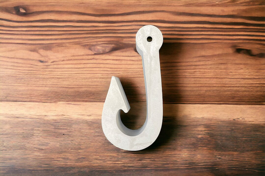 Fishing Hook, Fishing Hook Design, Hook Decor, Cement Hook, Industrial ...