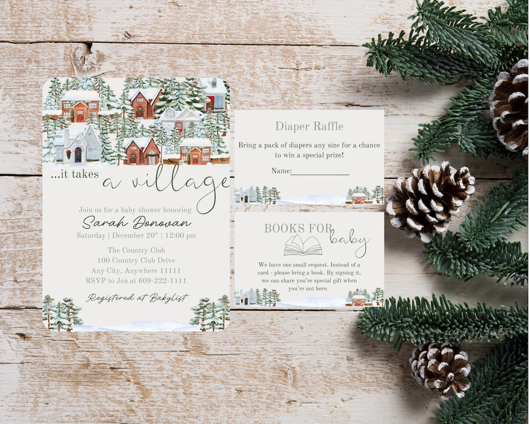 Editable It Takes a Village Baby Shower Invitation Template (digital ...