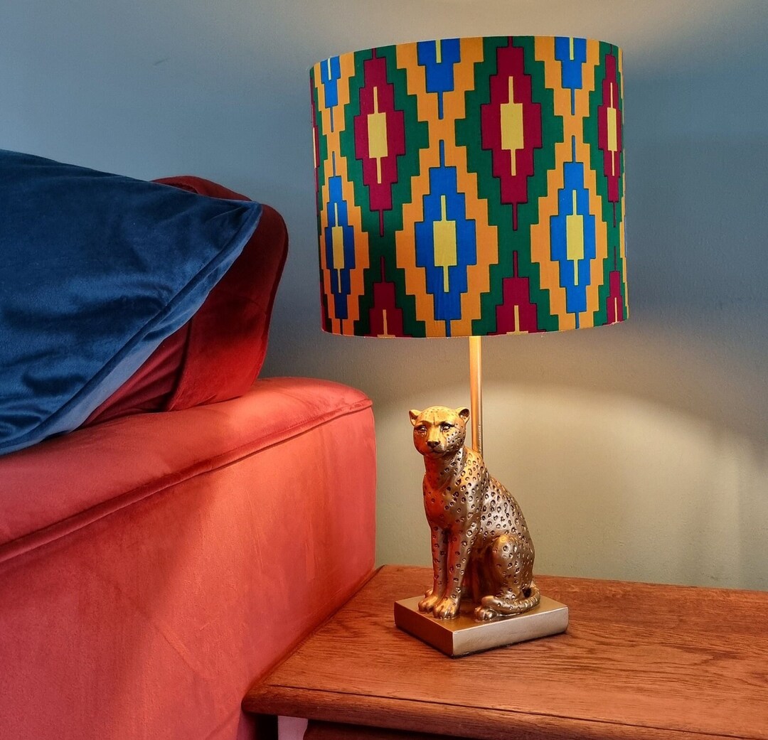 African Print - Kente - Diamonds - Drum Lampshade 25cm - Etsy