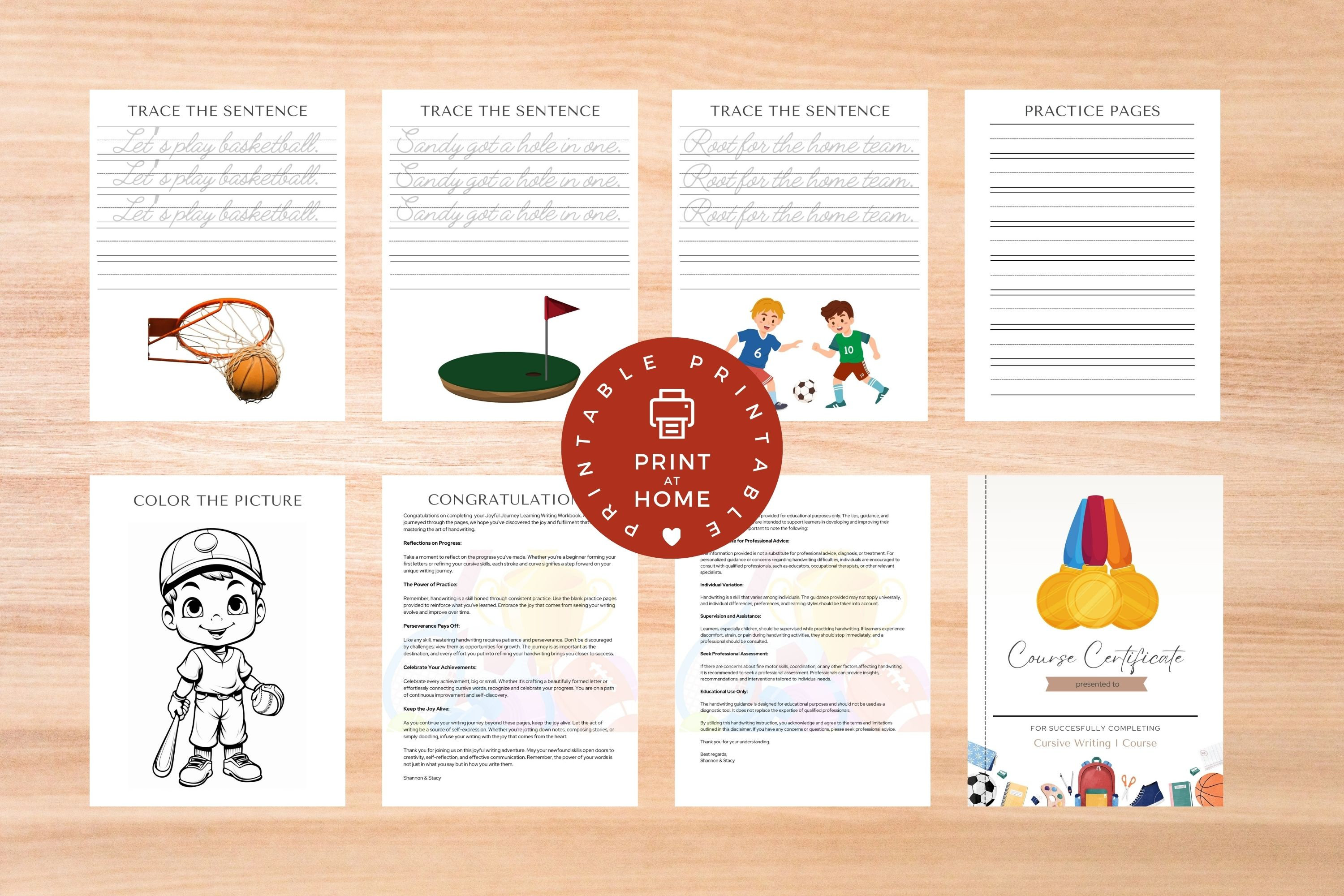 Cursive Writing Workbook | All About Sports | Learn to Write in Cursive ...