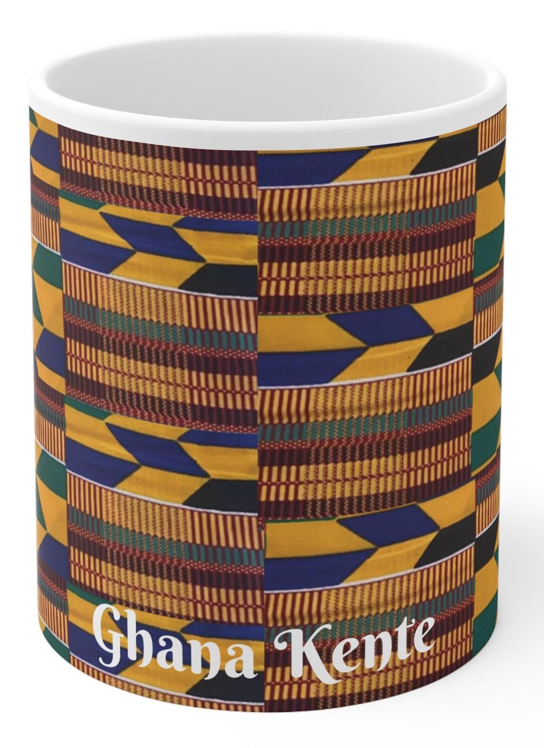 African Ghana Kente Design Ceramic Mug 11oz, Coffee Tea Lover Gift ...