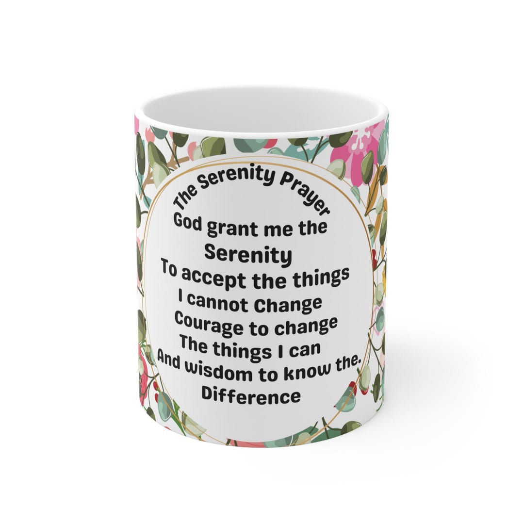 Christian Serenity Prayer Ceramic Coffee Cups, 11oz Inspirational ...