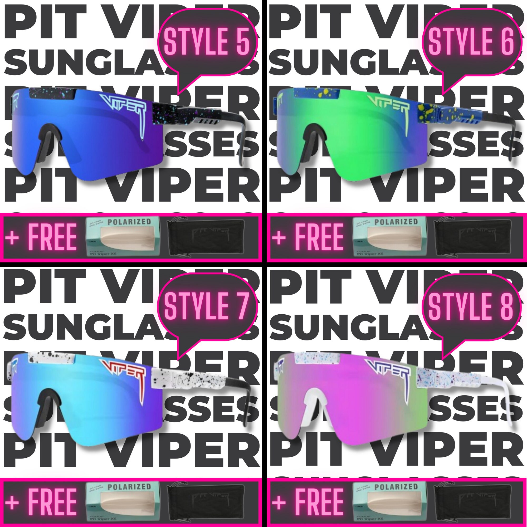 Pit Viper Kids Eyewear for Youth Outdoor Sunglasses Sport Sunglasses ...