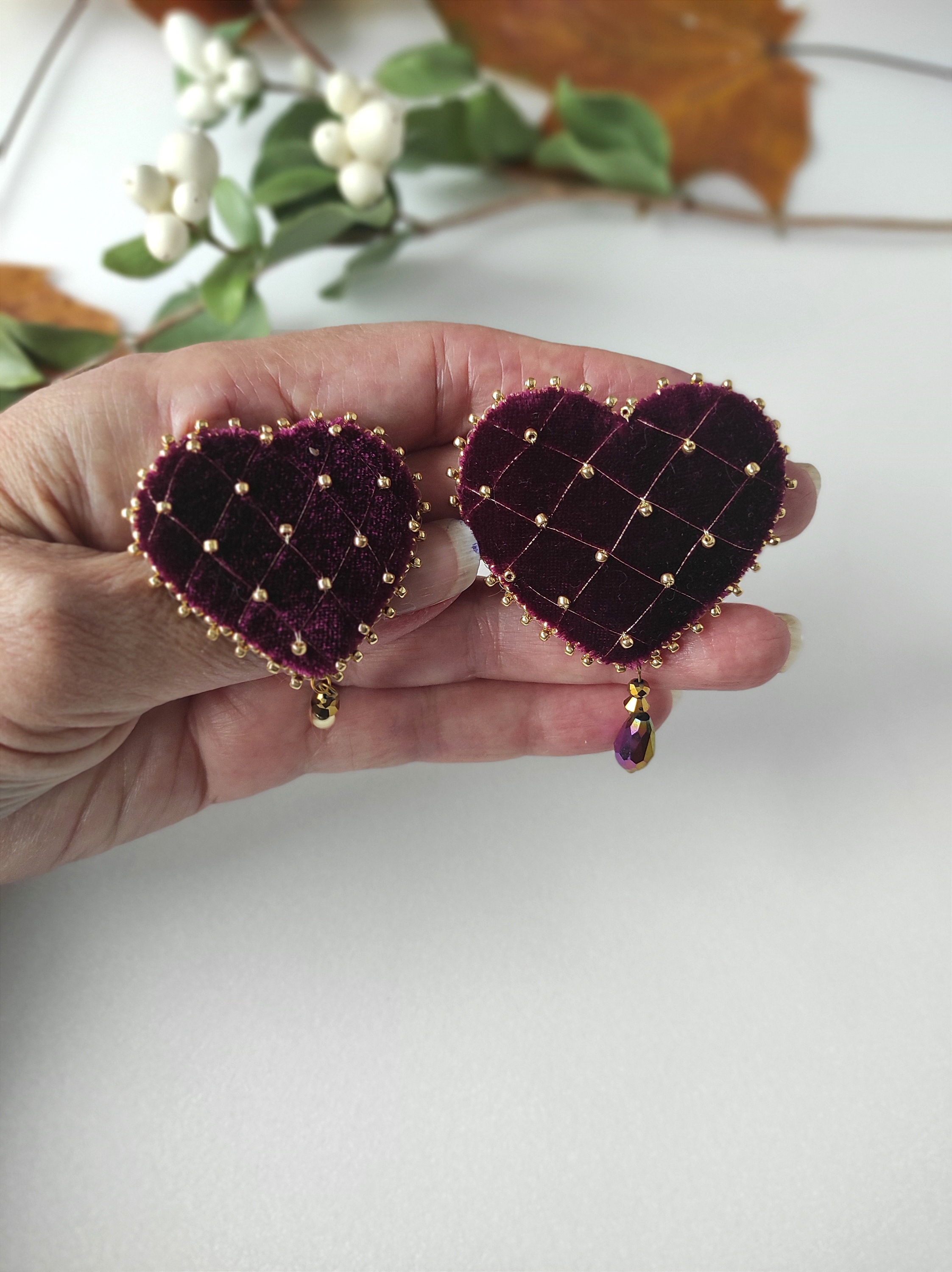 Brooch Heart Embroidery Brooch Embroidered Brooch Beaded - Etsy