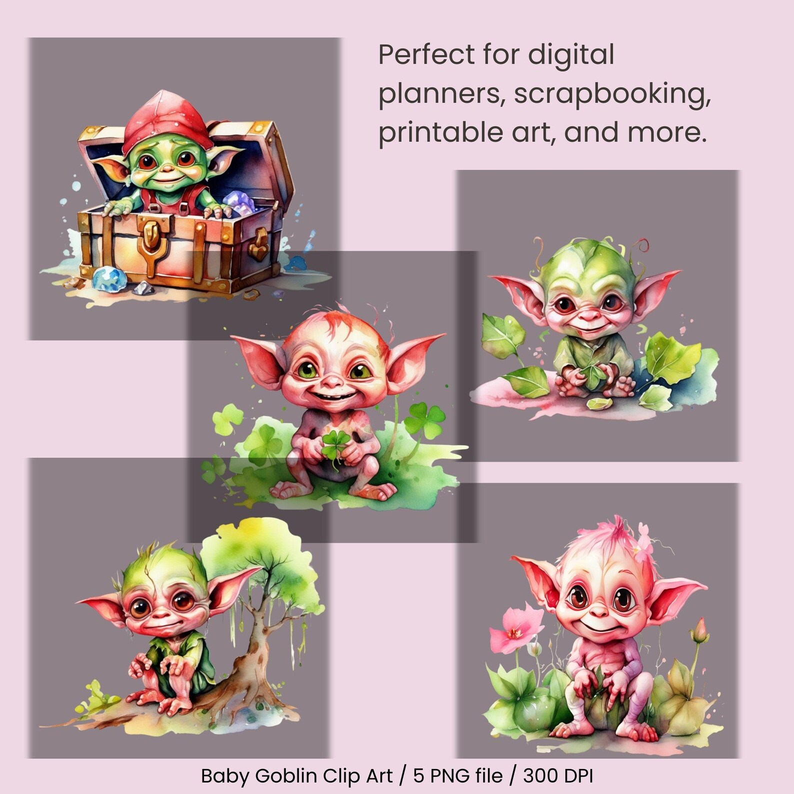 Baby Goblin Clip-art, 5 PNG With Transparent Background, Cute Goblin ...