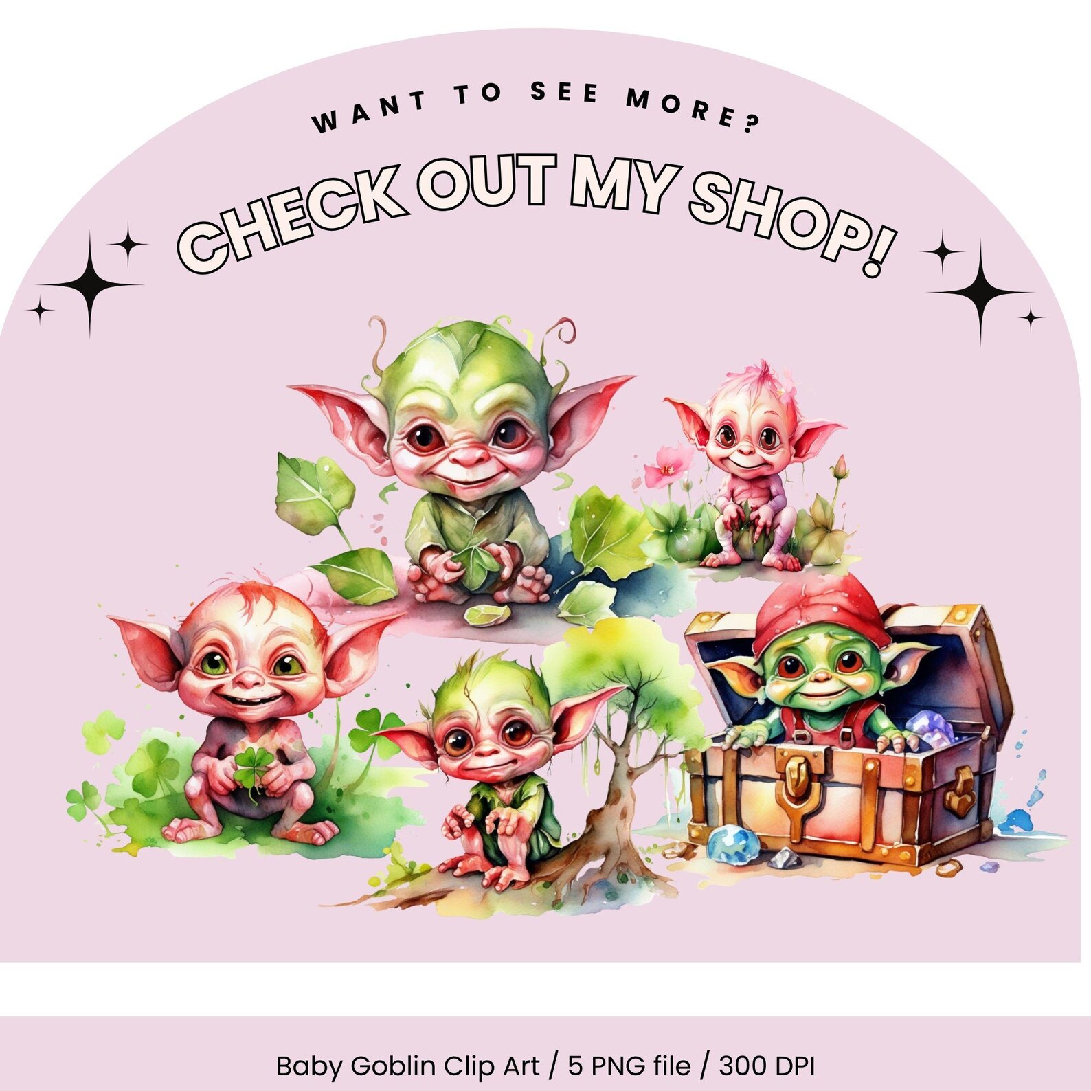 Baby Goblin Clip-art, 5 PNG With Transparent Background, Cute Goblin ...