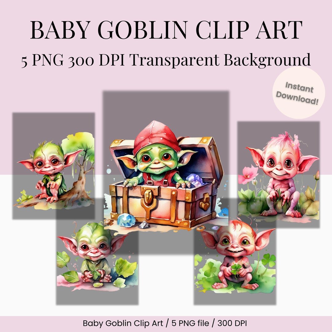 Baby Goblin Clip-art, 5 PNG With Transparent Background, Cute Goblin ...