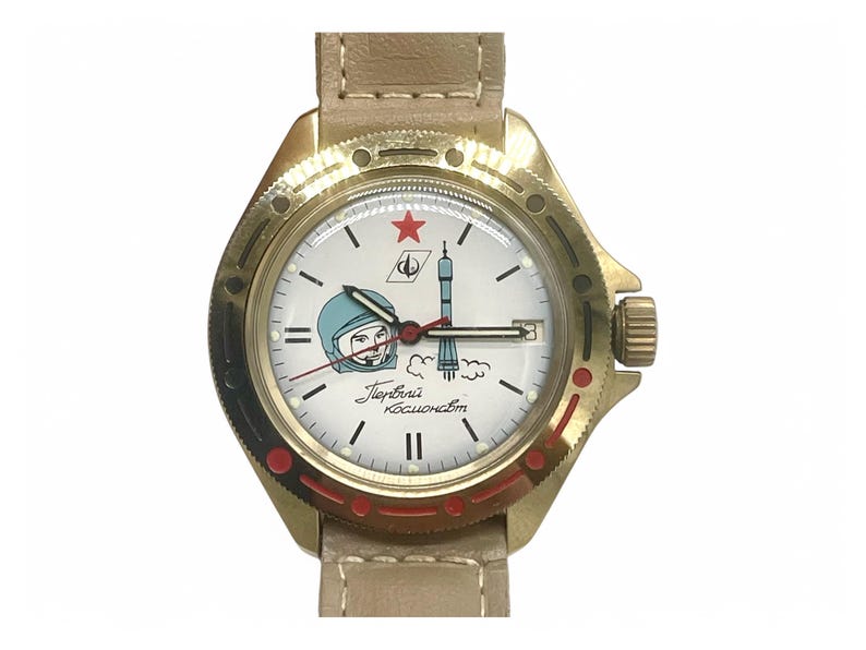 Soviet VTG Vostok Watch Gagarin With Rocket Dial Mechanical Wristwatch ...