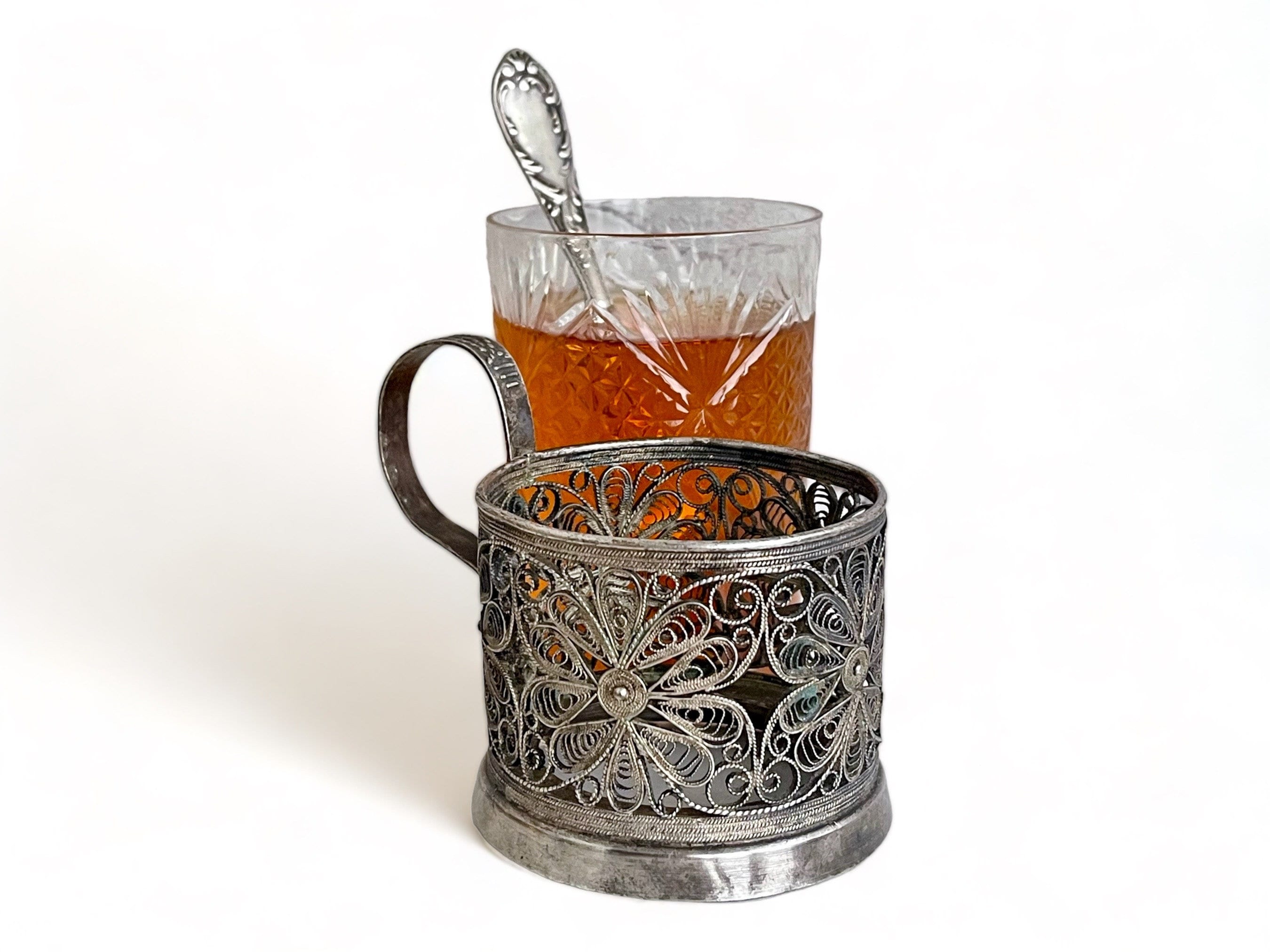 Filigree Scan PODSTAKANNIK Ornate Soviet Russian Tea Glass Holder ...