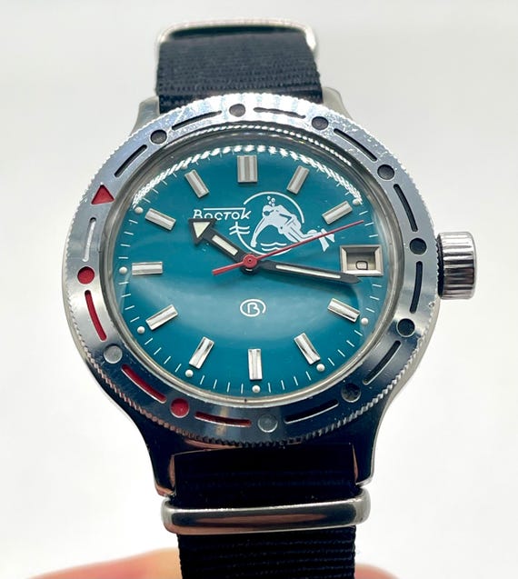 VOSTOK Automatic Soviet Watch Diver Scuba Amphibia Bl… - Gem