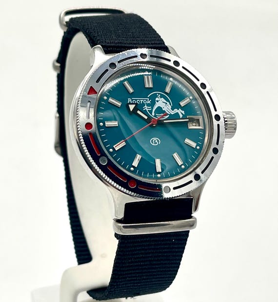 VOSTOK Automatic Soviet Watch Diver Scuba Amphibia Bl… - Gem