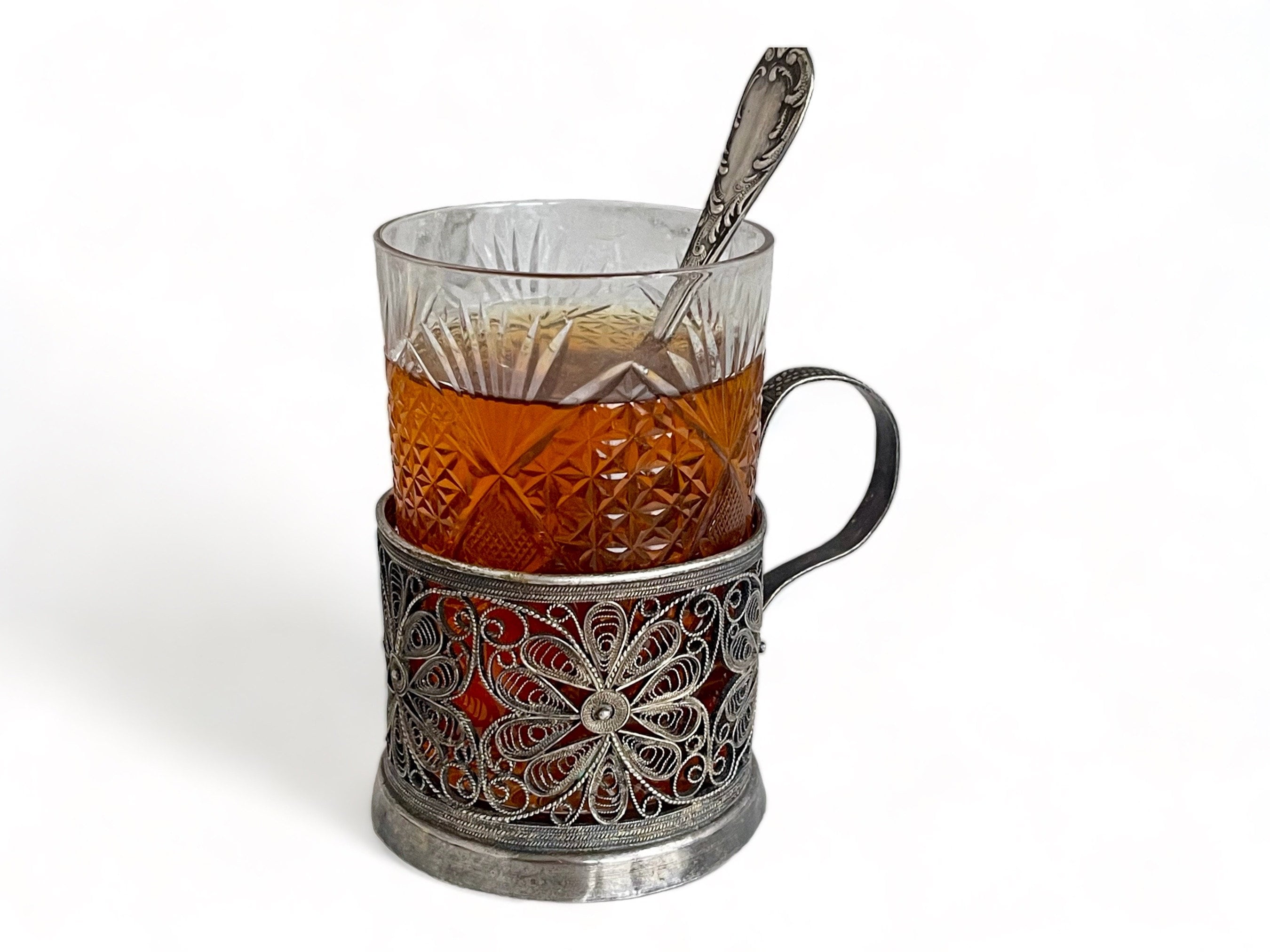 Filigree Scan PODSTAKANNIK Ornate Soviet Russian Tea Glass Holder ...