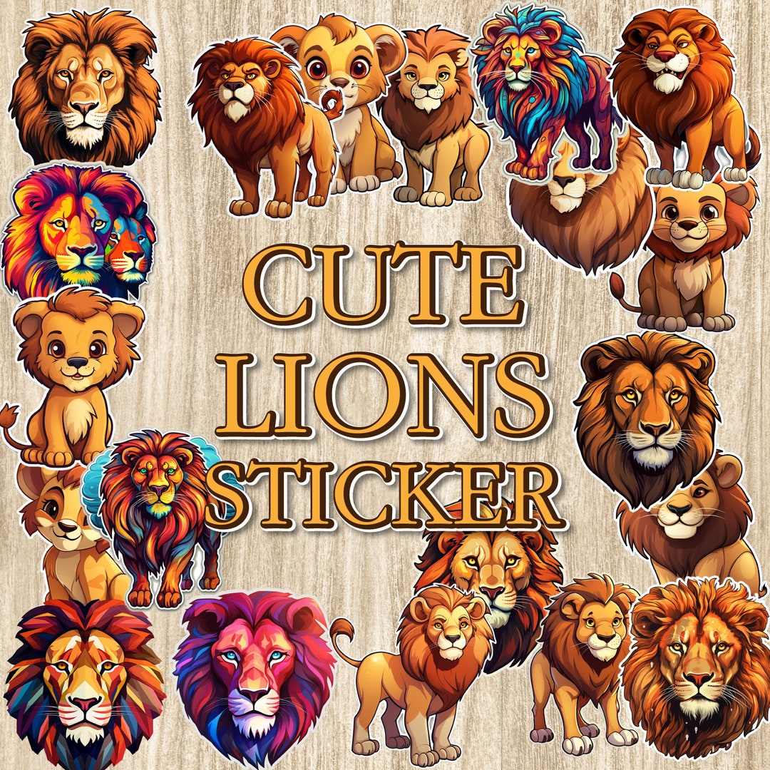 Cute Lion Sticker 20 - Etsy