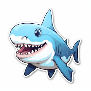 Cute Shark Sticker 20 - Etsy