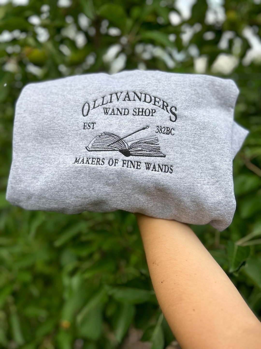 Embroidered Wizard Wand Shop Sweatshirt, Cozy Crewneck, Potterhead ...