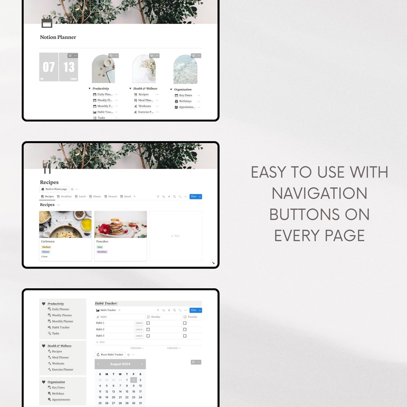 Notion Template, Aesthetic Design, Notion Dashboard, Minimalistic - Etsy