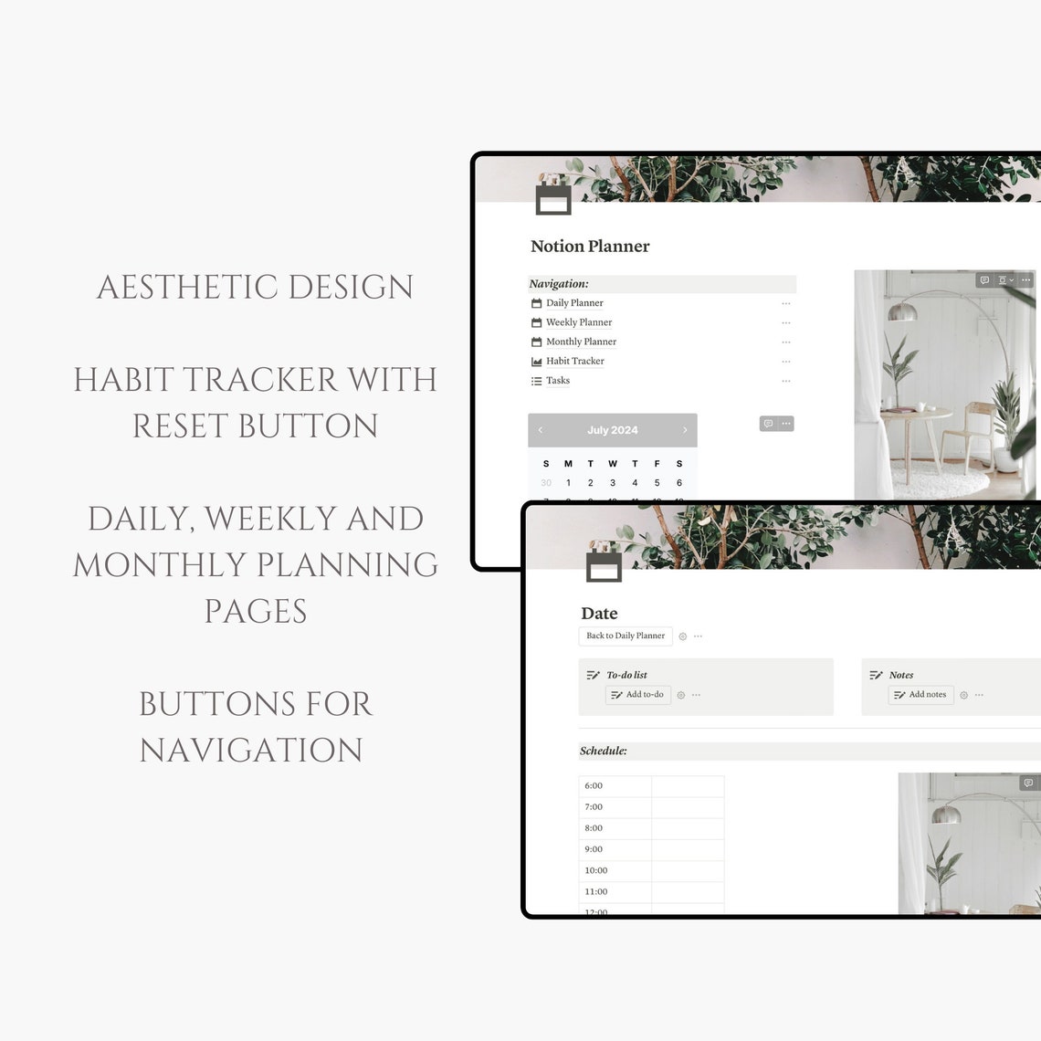 Notion Planner Template, Notion Habit Tracker, Task Management - Etsy