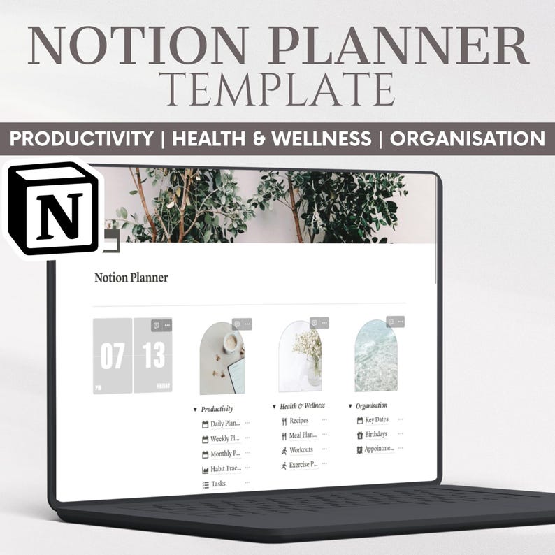 Notion Template, Aesthetic Design, Notion Dashboard, Minimalistic - Etsy