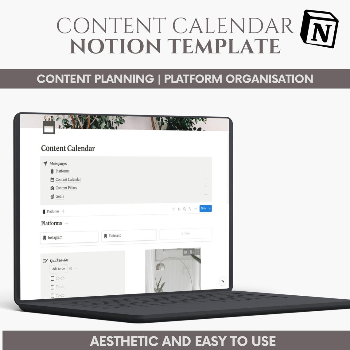 Notion Content Calendar, Notion Template, Notion Dashboard - Etsy