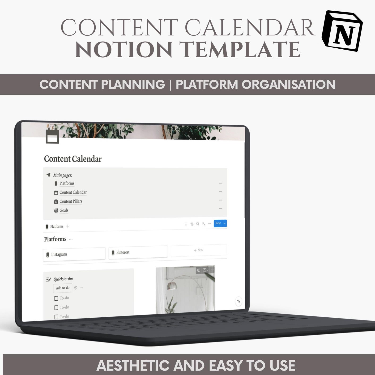 Notion Content Calendar, Notion Template, Notion Dashboard - Etsy