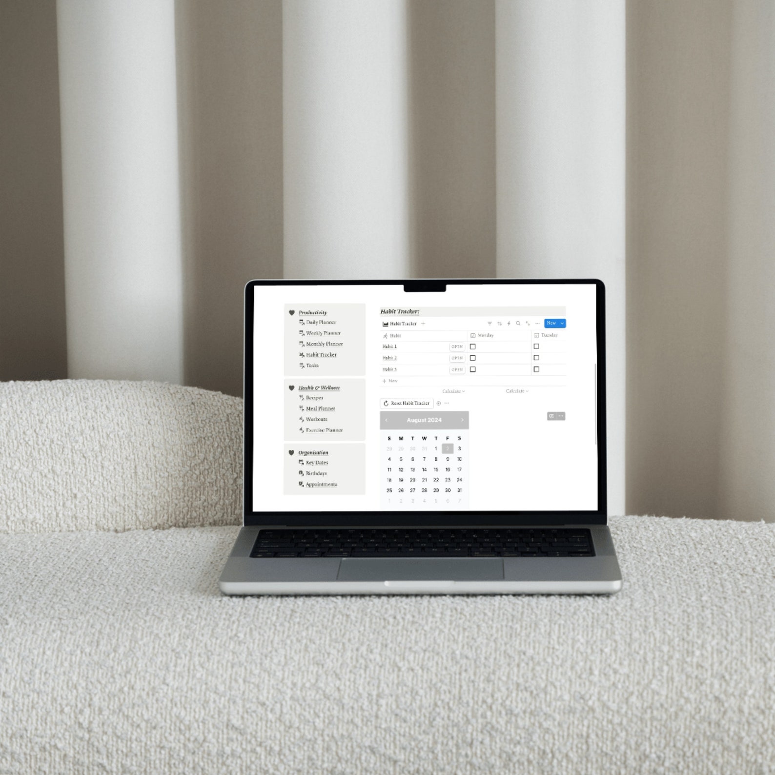 Notion Template, Aesthetic Design, Notion Dashboard, Minimalistic - Etsy