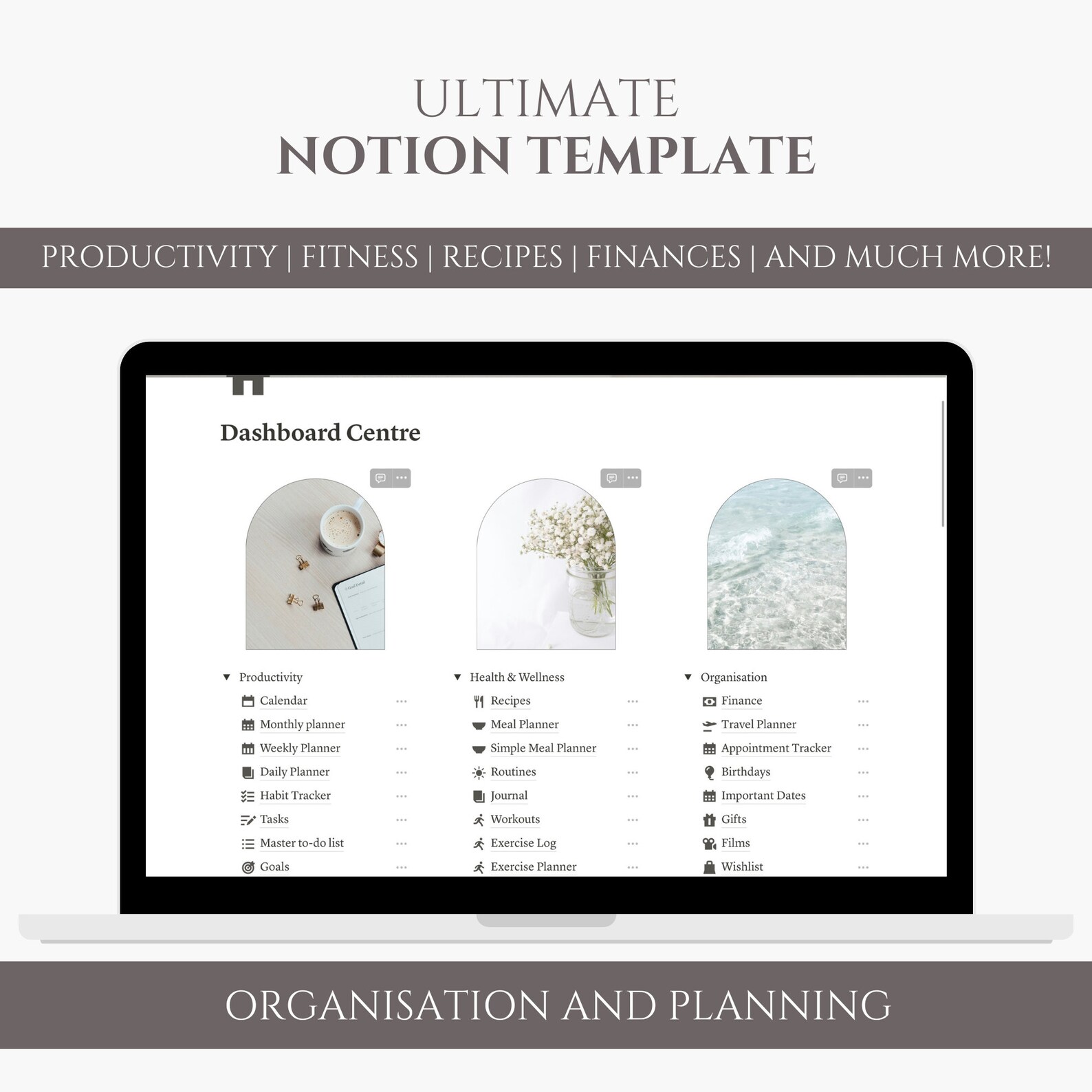 Notion Dashboard Template, Notion Calendar - Etsy