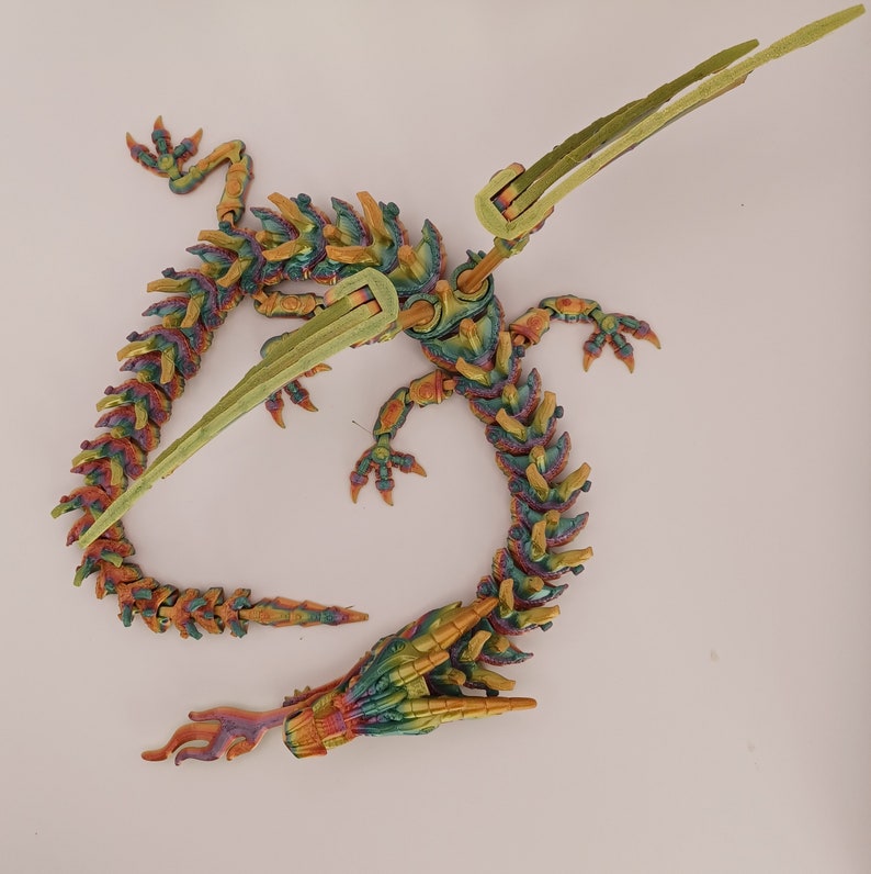 3d Printed Winged Mech Dragon Fully Articulating Flame Breathing 24 ...