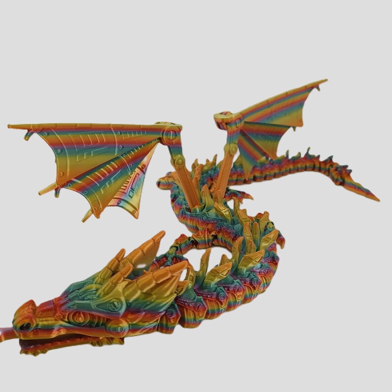 3d Printed Winged Mech Dragon Fully Articulating Flame Breathing 24 ...