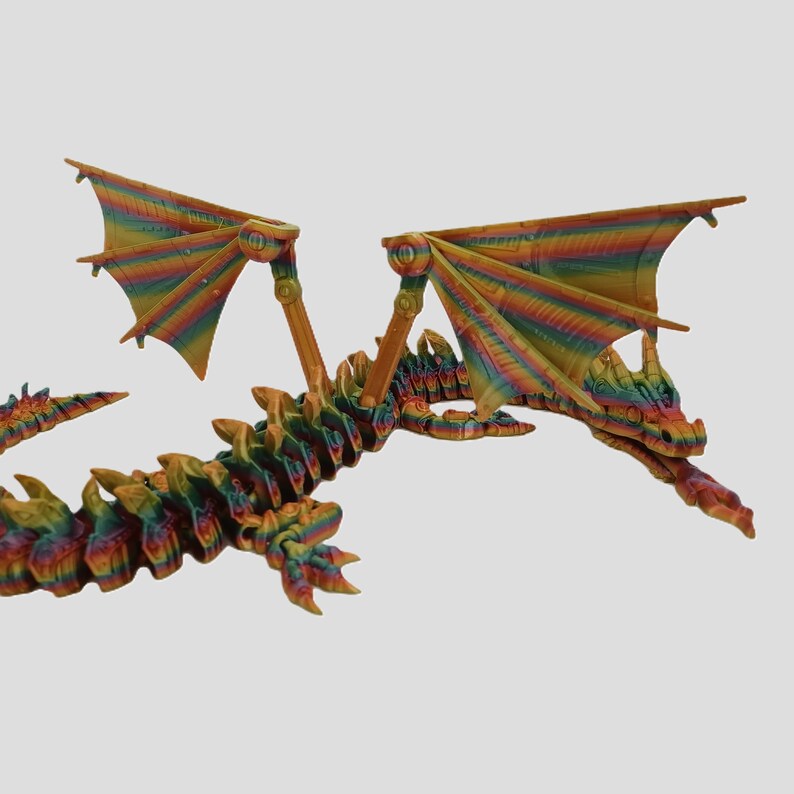 3d Printed Winged Mech Dragon Fully Articulating Flame Breathing 24 ...