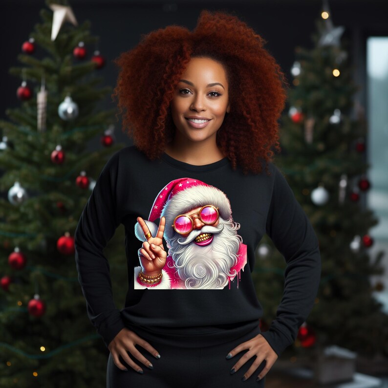 Retro Santa Blowing Bubble PNG: Funny Xmas Holiday (digital Download ...