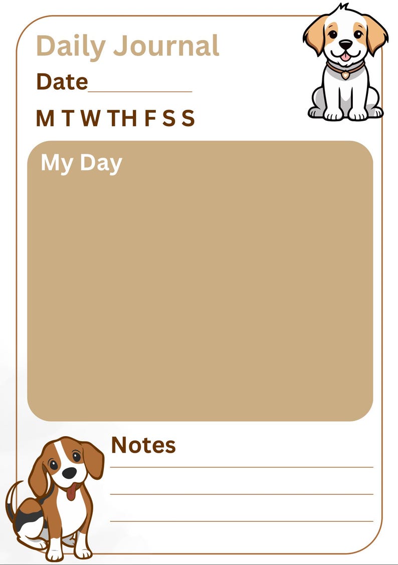 Dog Themed Planner Template | Printable Daily & Weekly Planner PDF ...