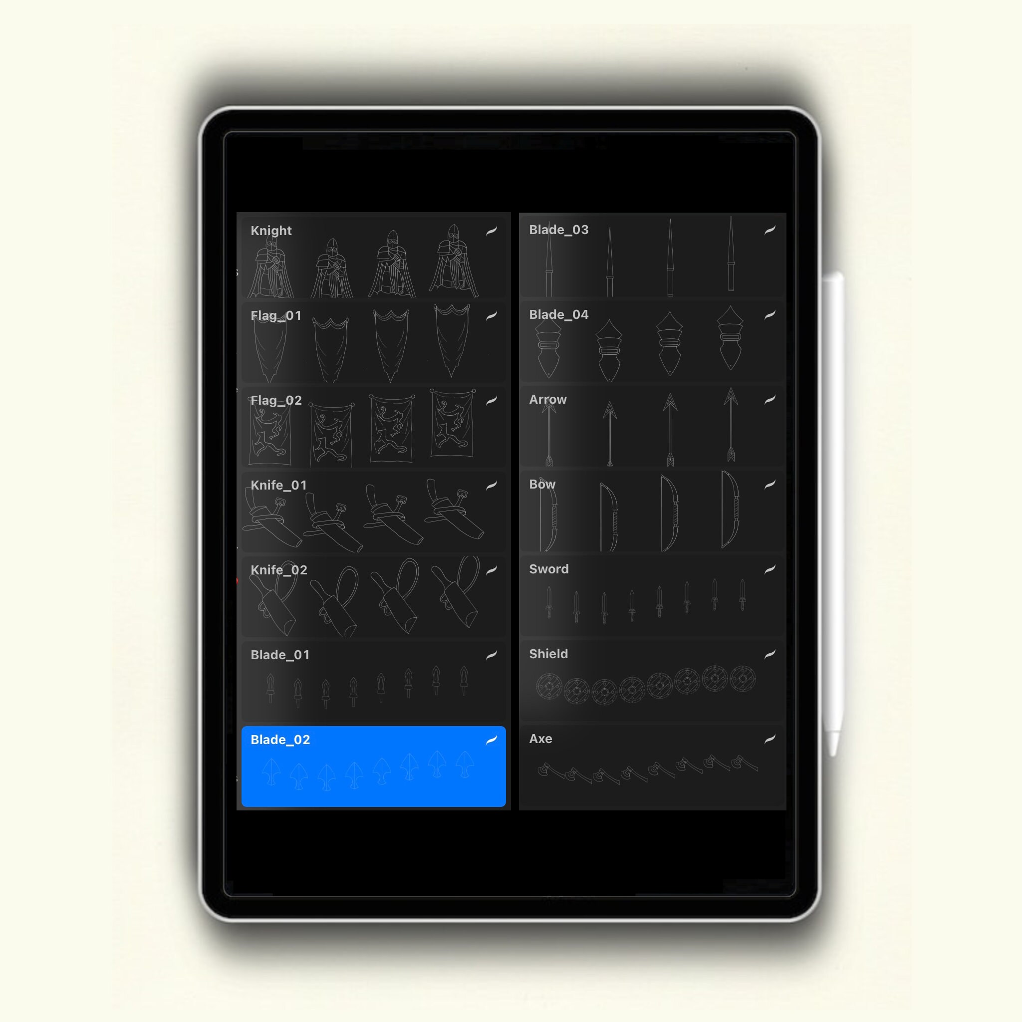 Medieval Items Procreate Brushes - Etsy