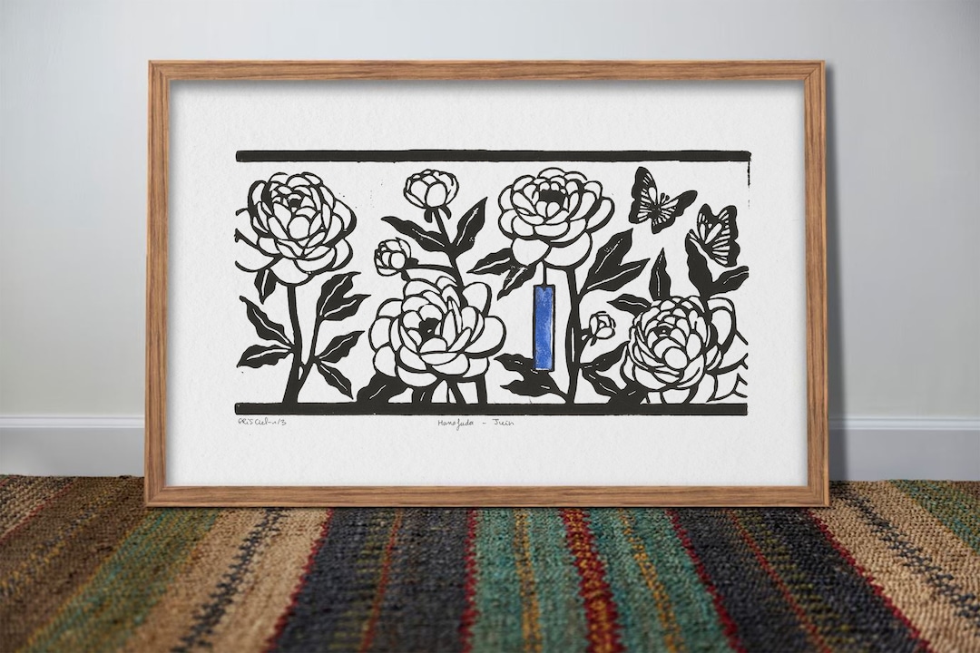 Hanafuda Linocut June Traditional Japanese Card Game Handmade - Etsy