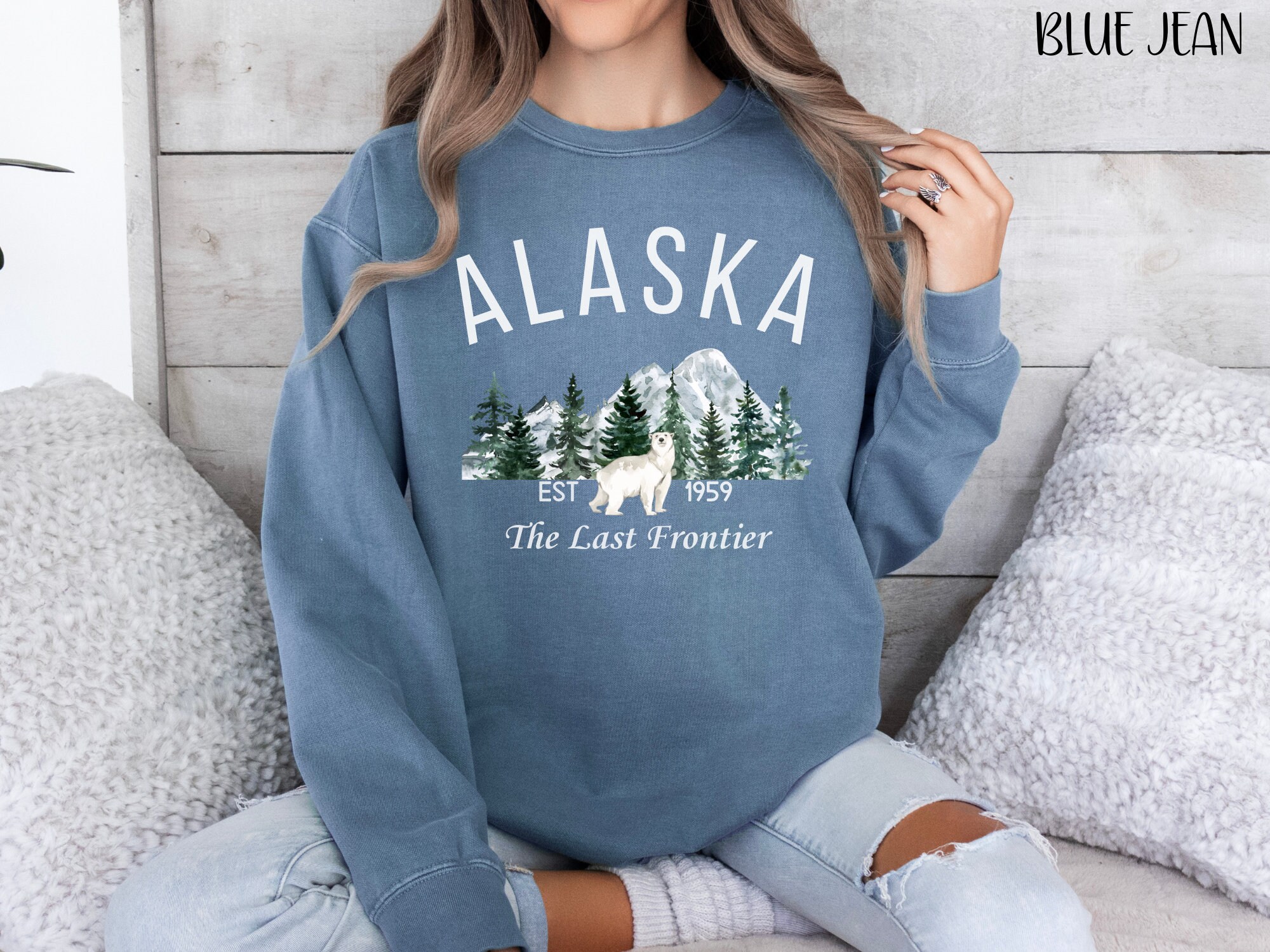 Alaska Sweatshirt, Alaska Comfort Colors Crewneck Sweatshirt, Alaska ...