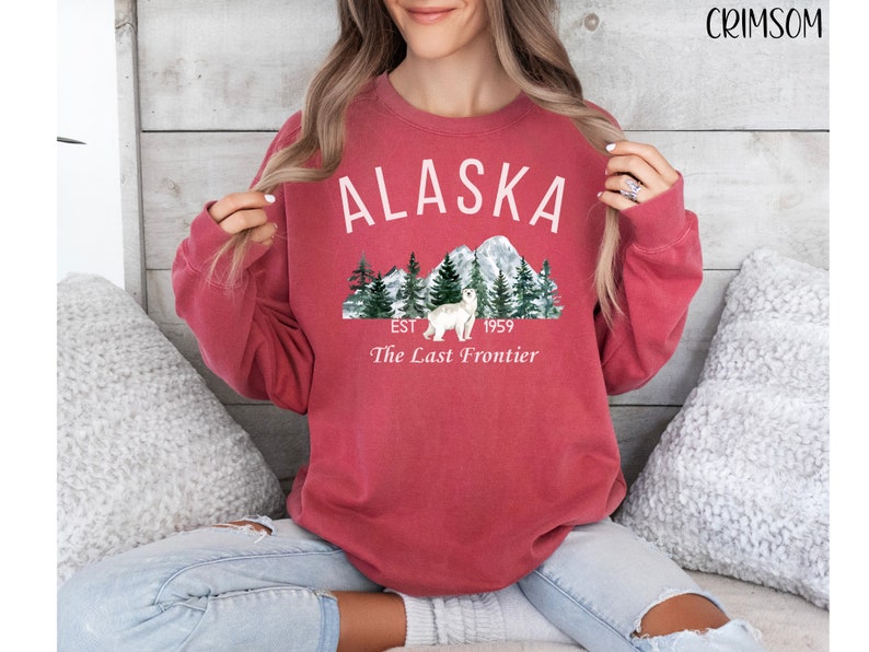 Alaska Sweatshirt, Alaska Comfort Colors Crewneck Sweatshirt, Alaska ...