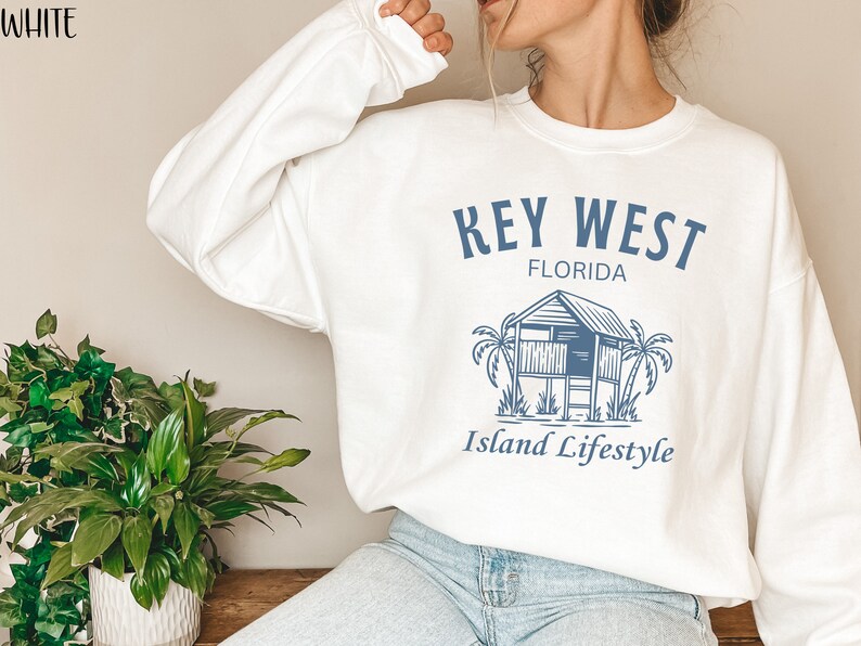 Key West Sweatshirt, Florida Keys Trendy Comfy Sweater, Key West Summer ...