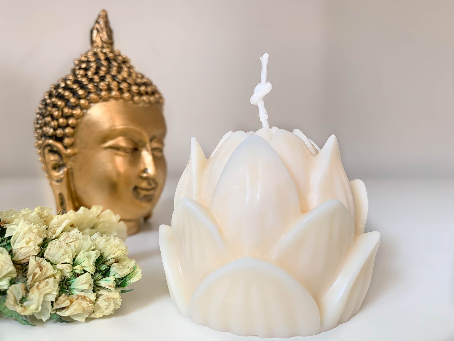 Lotus Flower Candle Unscented Guiding Light on the Path to Holistic ...