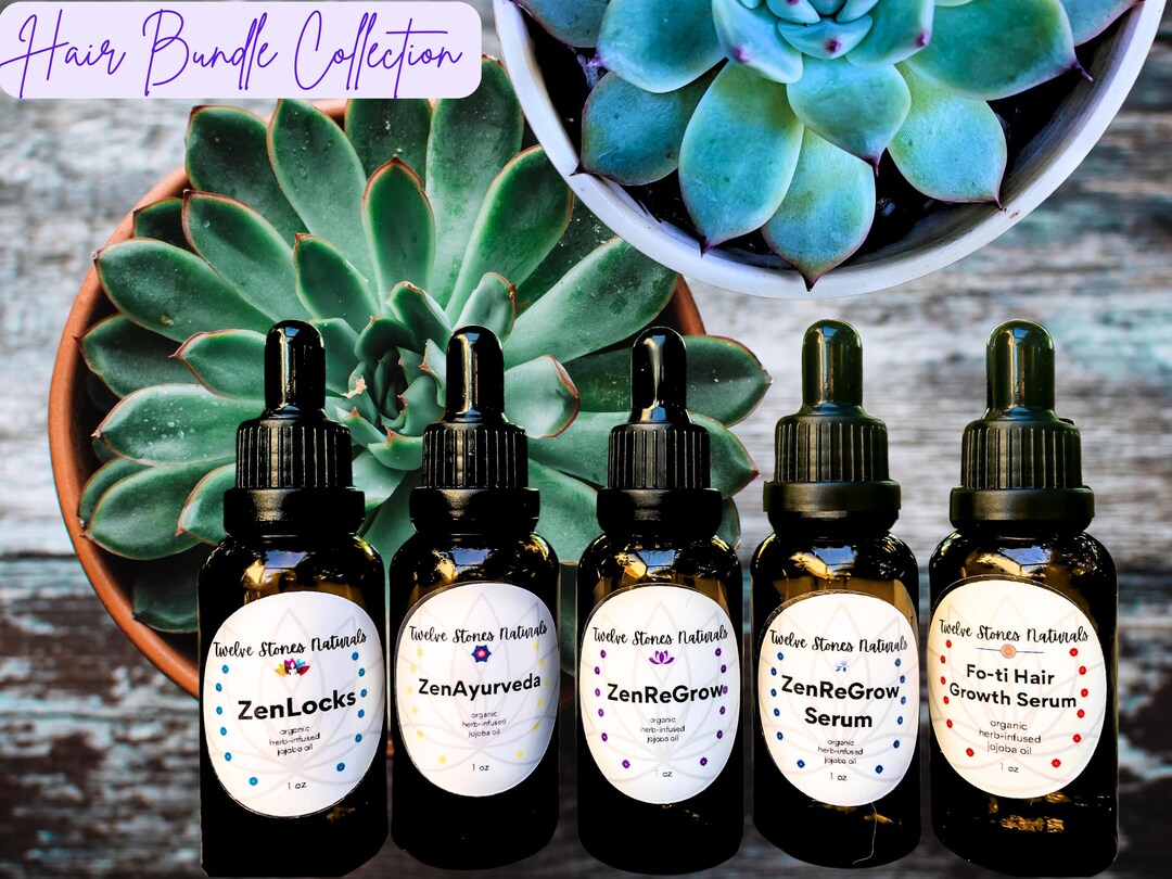 Potent Herbal Hair Oil Bundle 5 Restorative Oils for Hair Growth 100% ...