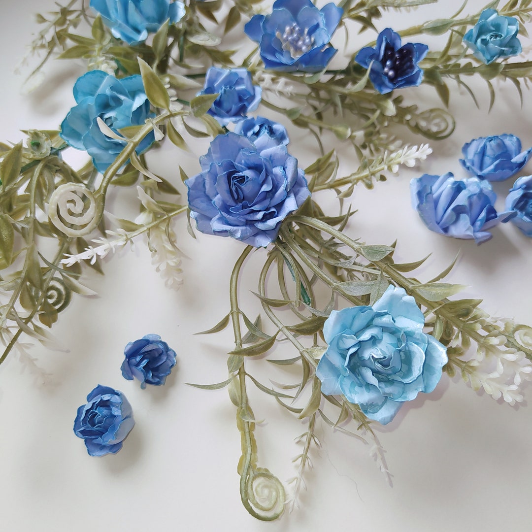 Paper Flowers. Blue Flowers. Card Accessories. Blue Decorations ...