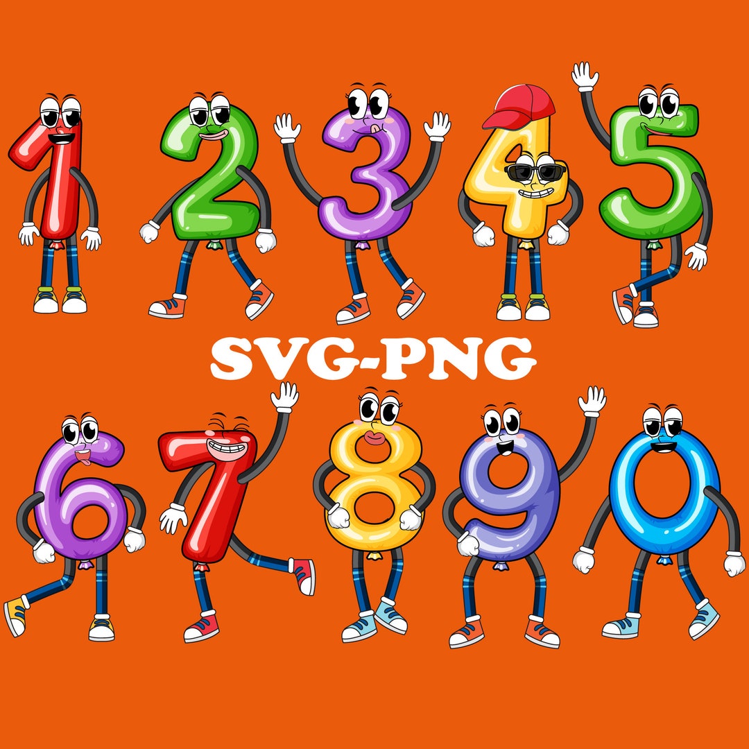 Number Svg Files, Layered Svg Funny Numbers, Number Png Files, Cricut ...