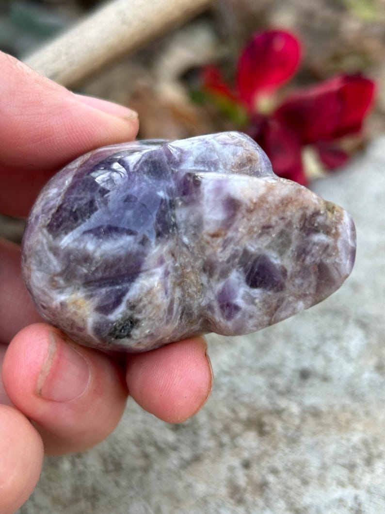 Gem Healing Stone Skull Statue Rose Quartz Carving Human Skull Pocket ...