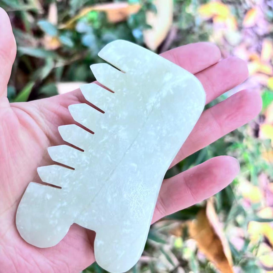 Natural Jade Gua Sha Board Face Massage Comb Beauty Tool Health Care ...