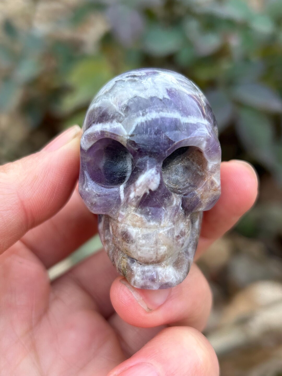 Gem Healing Stone Skull Statue Rose Quartz Carving Human Skull Pocket ...