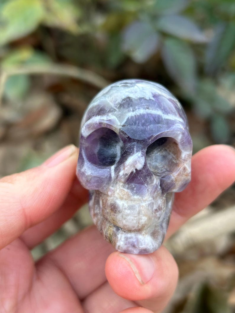 Gem Healing Stone Skull Statue Rose Quartz Carving Human Skull Pocket ...