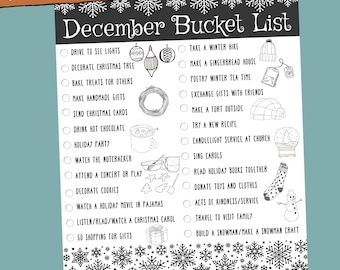 December Bucket List - Etsy