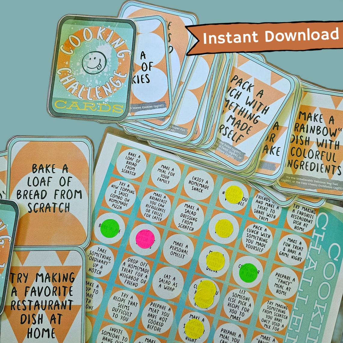 Kids Cooking Challenge Cards - Etsy
